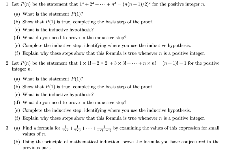 Solved P(n) be the statement that 13 + 23 + . . . + n3 = | Chegg.com