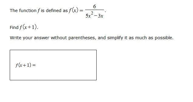 Solved The function f is defined as f(x) = 6/5x^2 - 3x. | Chegg.com