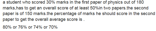 Solved a student who scored 30% marks in the first paper of | Chegg.com