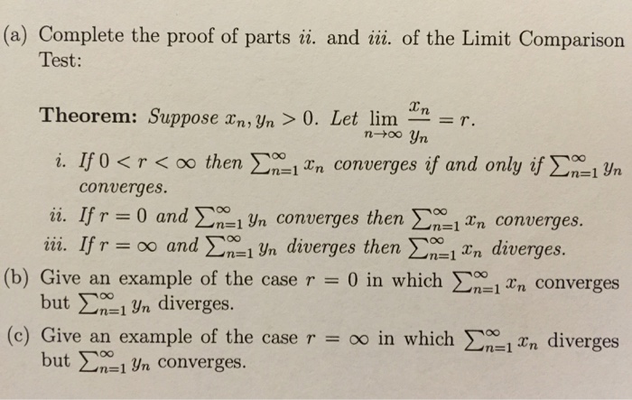 Solved Complete the proof of parts ii. and iii. of the | Chegg.com