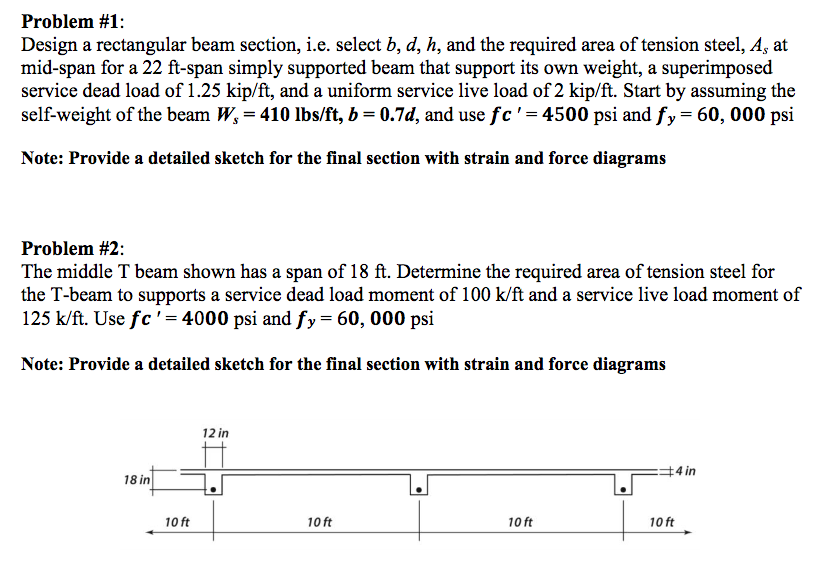 Solved Design a rectangular beam section, i.e. select b, d, | Chegg.com