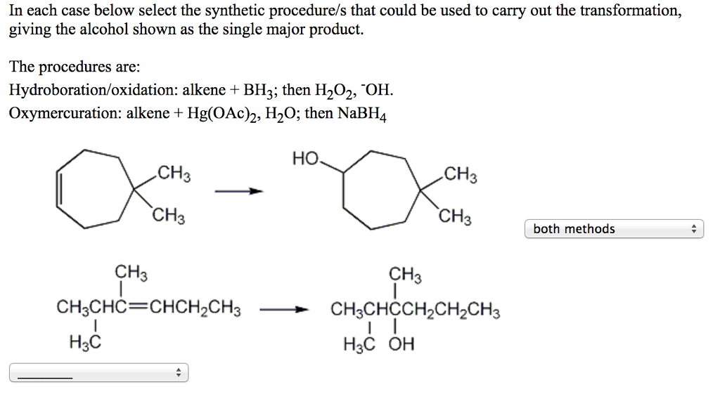 Solved In each case below select the synthetic procedure/s | Chegg.com