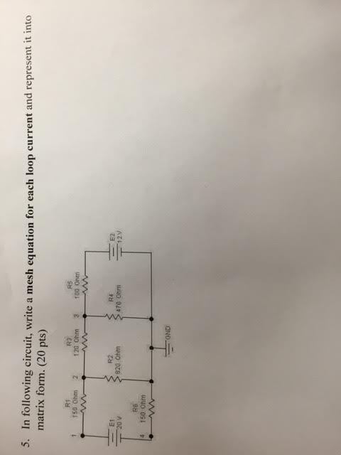 Solved In following circuit, write a mesh equation for each | Chegg.com
