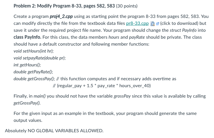 Solved Problem 2: Modify Program 8-33, pages 582, 583 (30 | Chegg.com Solved Problem 2: Modify Program 8-33, pages 582, 583 (30 | Chegg.com