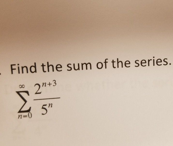 Solved Find the sum of the series. sigma^infinity_n = 0 | Chegg.com