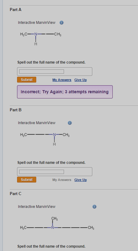 Solved Part A Interactive MarvinView Part B Interactive | Chegg.com