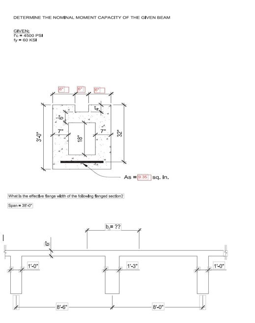 Solved DETERMINE THE NOMINAL MOMENT CAPACITY OF THE GIVEN | Chegg.com