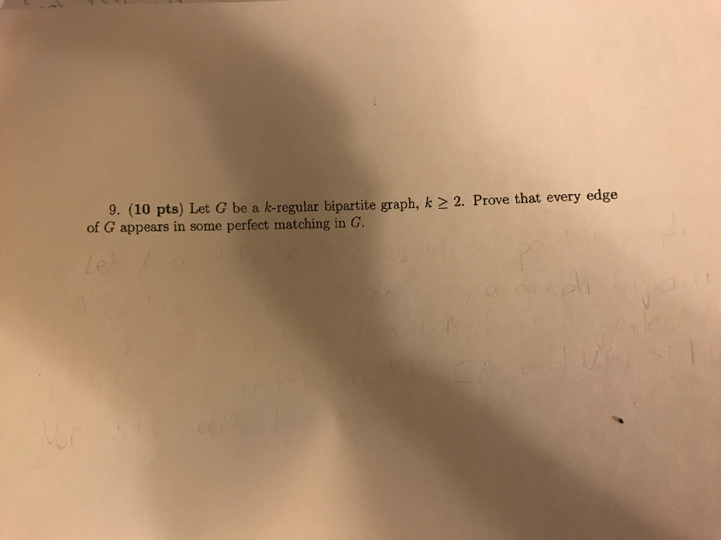 Solved Let G be a k-regular bipartite graph, k | Chegg.com