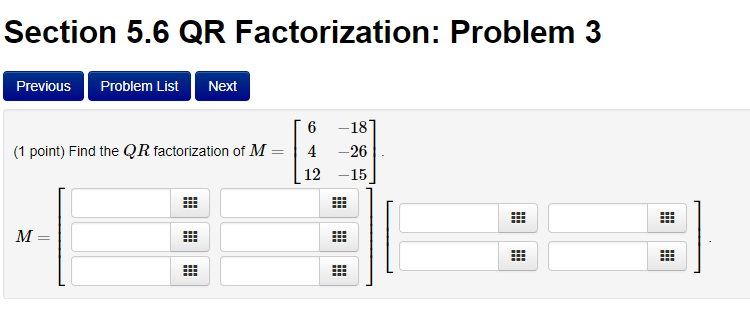 Solved Section 5 6 Qr Factorization Problem 3 Previous
