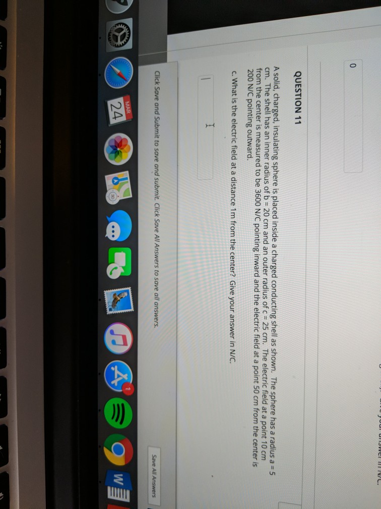 Solved QUESTION 11 A solid, charged, insulating sphere is | Chegg.com