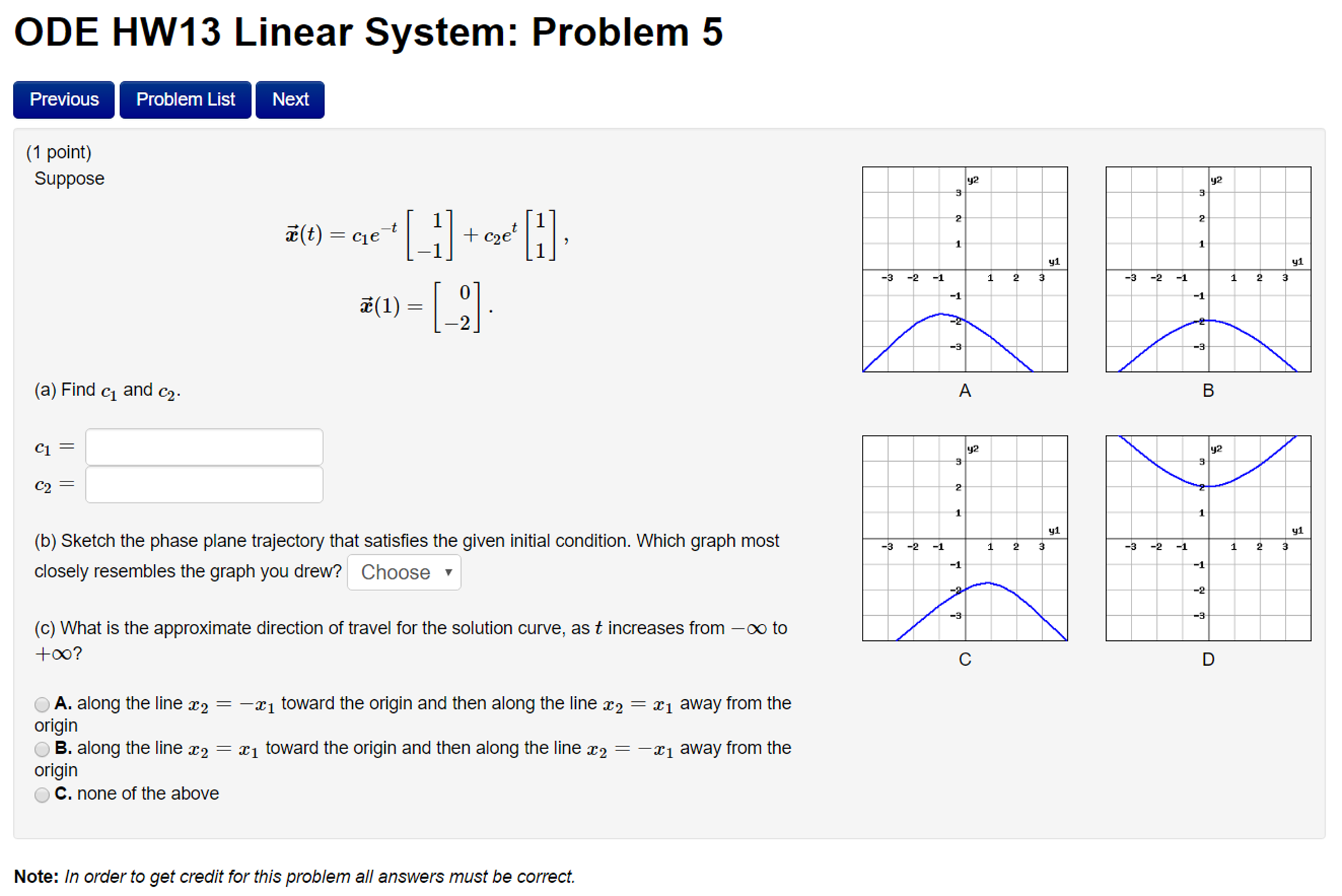 solved-suppose-x-t-c-1e-t-1-1-c-2-e-t-1-1-x-1-0-chegg