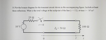 Solved Plot the bounce diagram for the transient circuit | Chegg.com