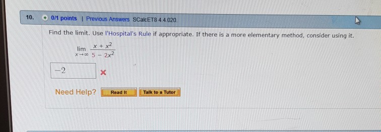 Solved 10. 0/1 points | Previous Answers SCalcET8 4.4.020 | Chegg.com Solved 10. 0/1 points | Previous Answers SCalcET8 4.4.020 | Chegg.com