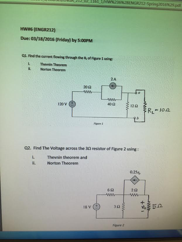 Solved Find the current flowing through the R_L of Figure 1 | Chegg.com