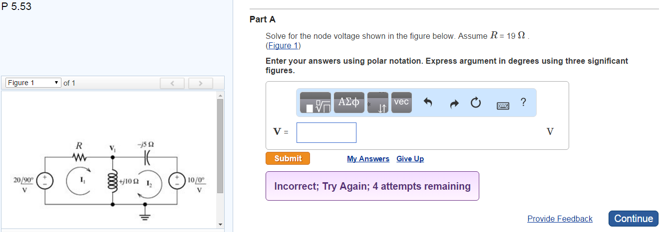 Solved Part A Solve for the node voltage shown in the figure | Chegg.com