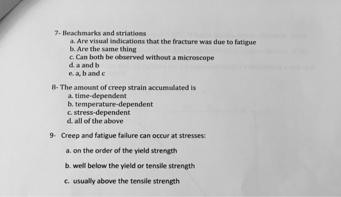 Solved Mechanical Properties questions: | Chegg.com