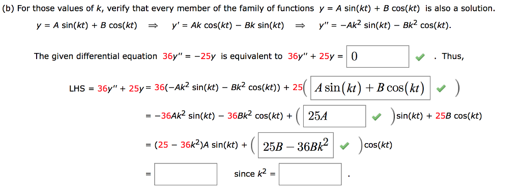 Solved (b) For those values of k, verify that every member | Chegg.com