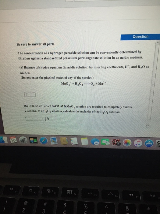 Solved The concentration of a hydrogen peroxide solution can | Chegg.com