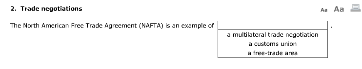 Solved 2. Trade negotiations Aa Aa The North American Free | Chegg.com