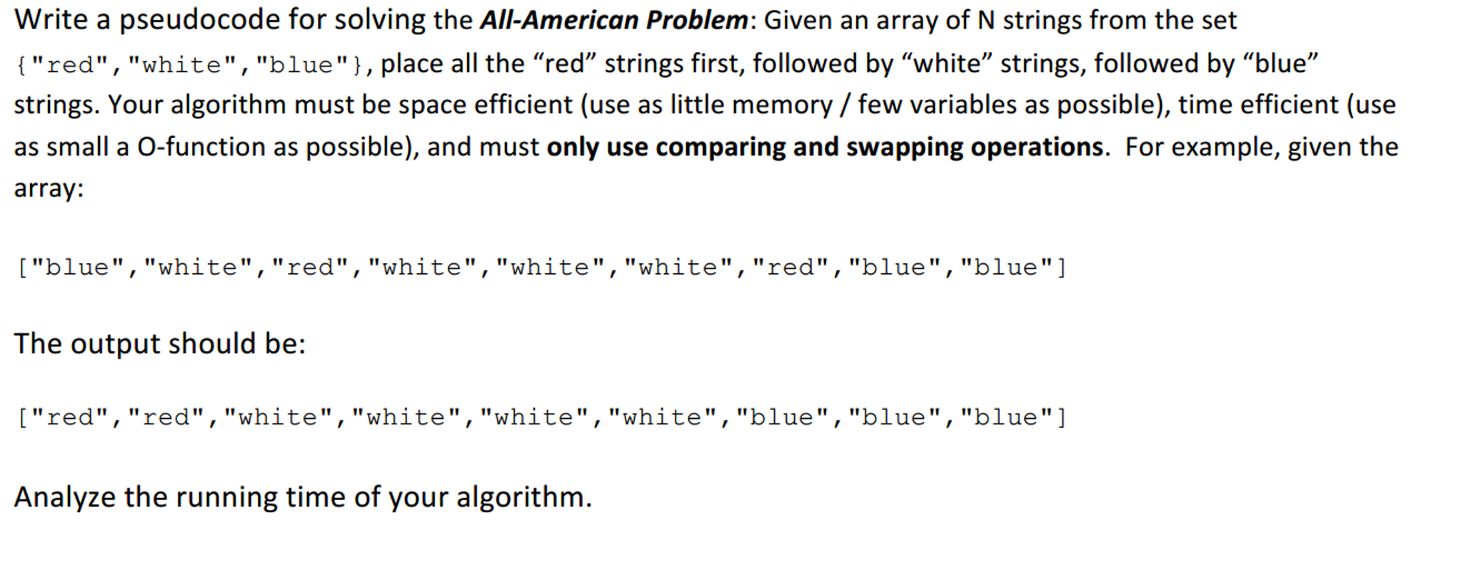 Solved Write A Pseudocode For Solving The All American