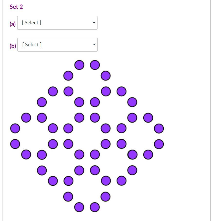 Solved For each set of dots depicted below, select (a) | Chegg.com