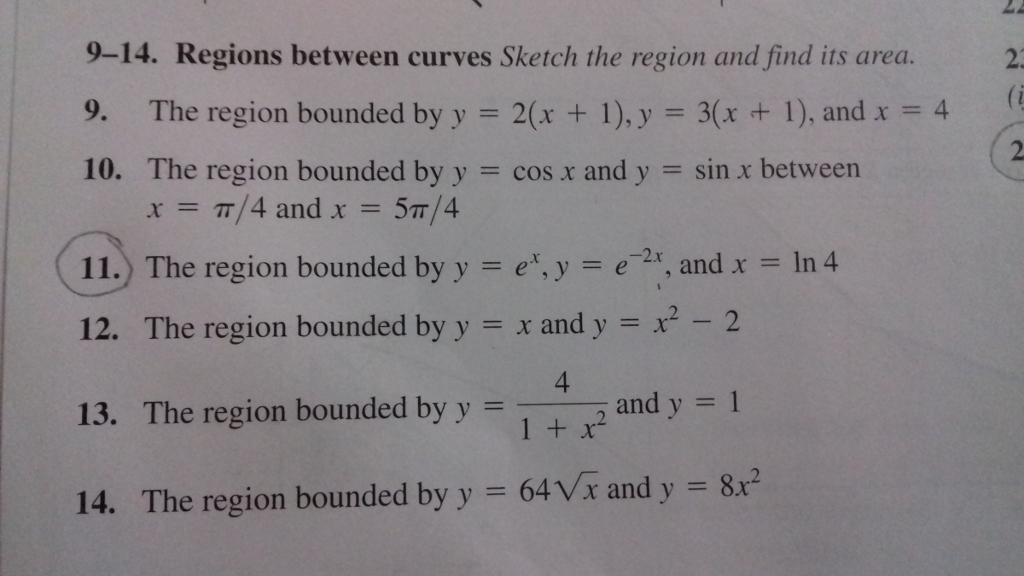 Solved #11: Sketch the region and find its area. Use the | Chegg.com