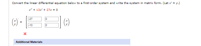 Solved Convert the linear differential equation below to a | Chegg.com