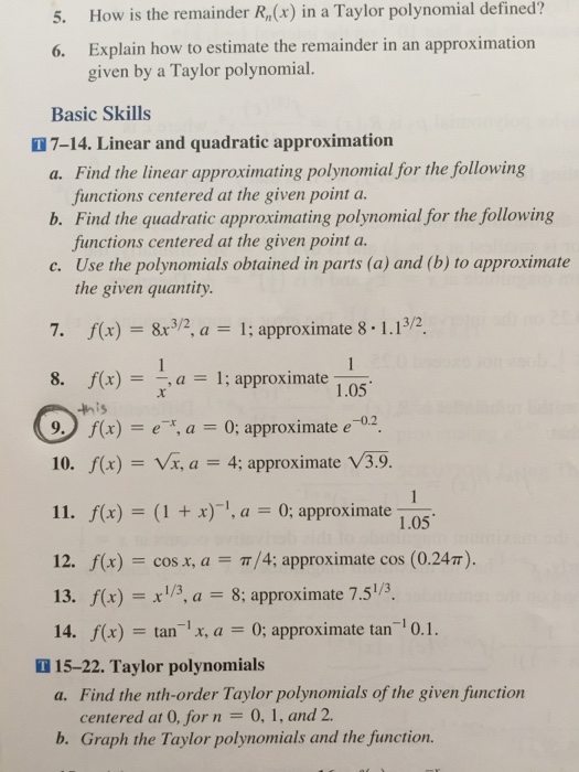 Solved How is the remainder R_n(x) in a Taylor polynomial | Chegg.com