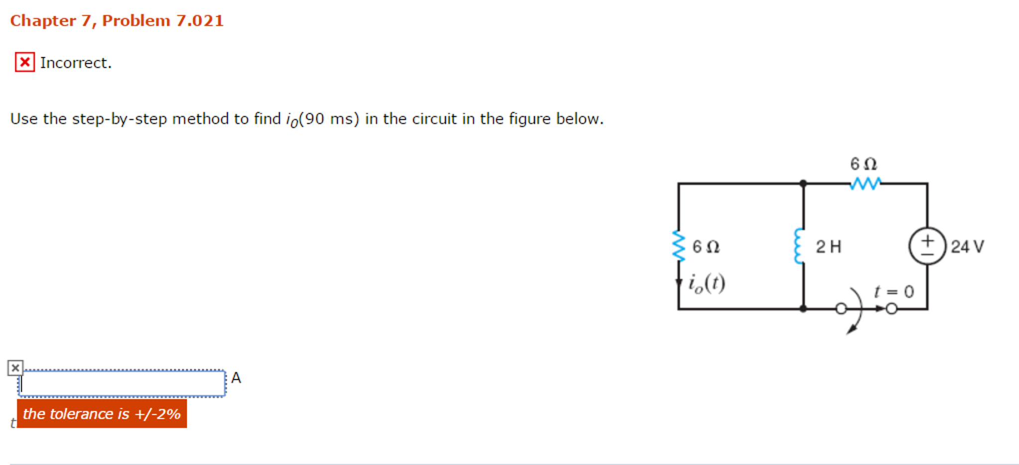 Solved Use the step-by-step method to find i0(90 ms) in the | Chegg.com