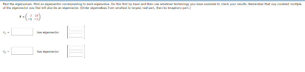 Solved Find the eigenvalues. Find an eigenvector | Chegg.com