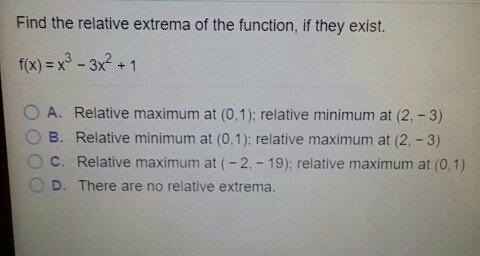 Solved Find the relative extrema of the function, if they | Chegg.com