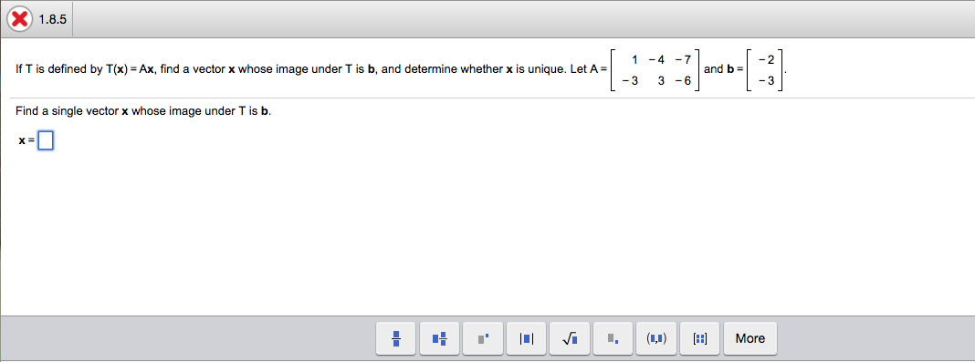 Solved If T Is Defined By Tx Ax Find A Vector X Whose