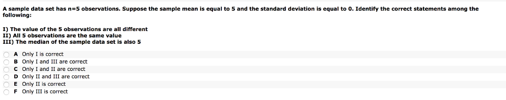 Solved A sample data set has n=5 observations. Suppose the | Chegg.com