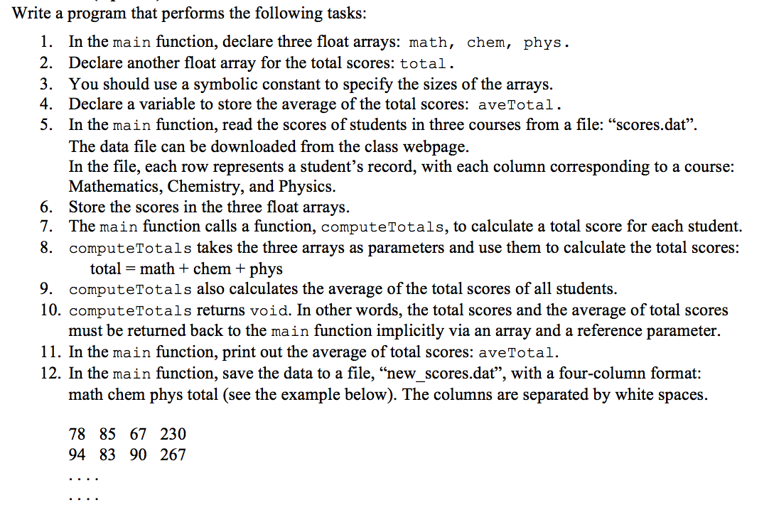 Solved please assume that you had the file " Scores.dat " | Chegg.com