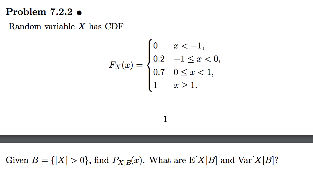 Solved Problem 7.2.2 . Random variable X has CDF 0 x?-1, | Chegg.com