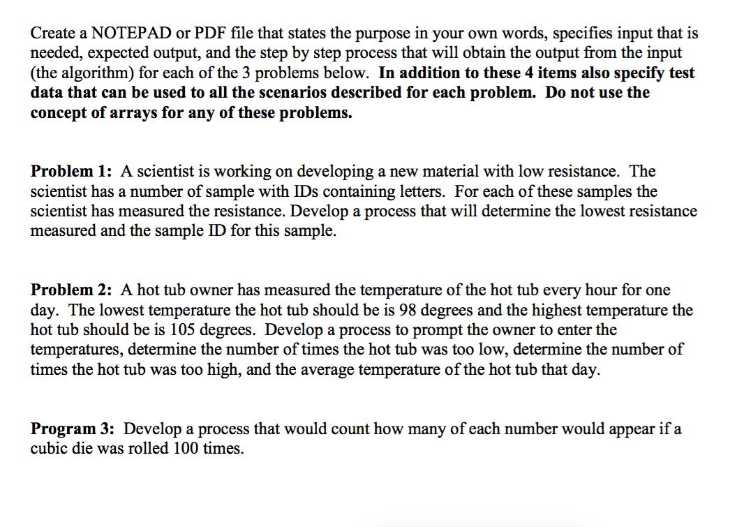 Solved The following are some example algorithms for | Chegg.com