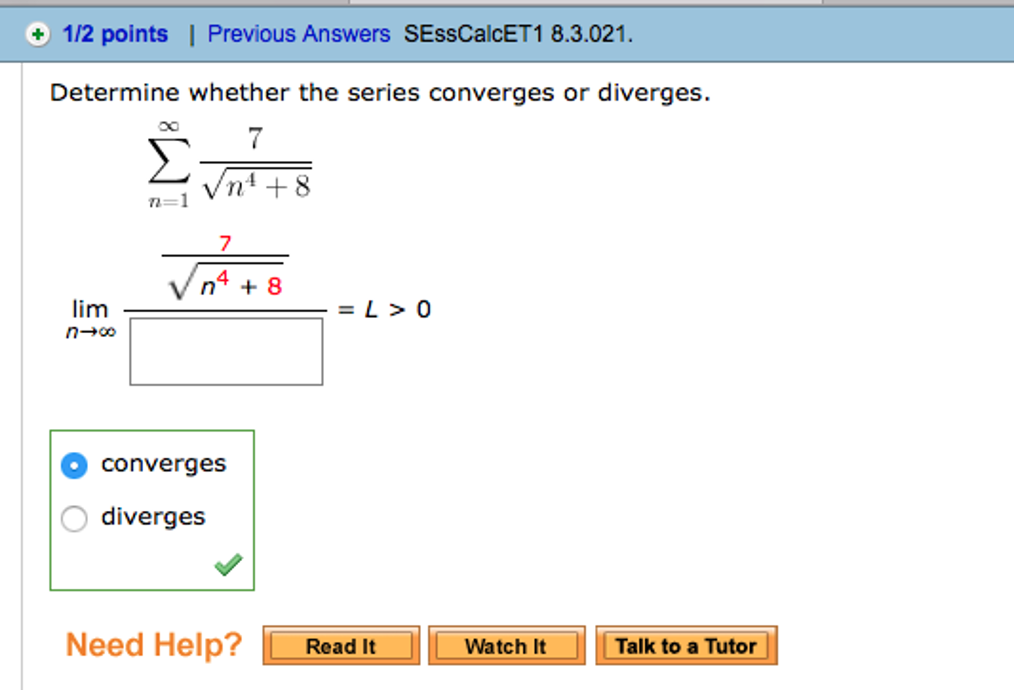Solved Determine whether the series converges or diverges. | Chegg.com