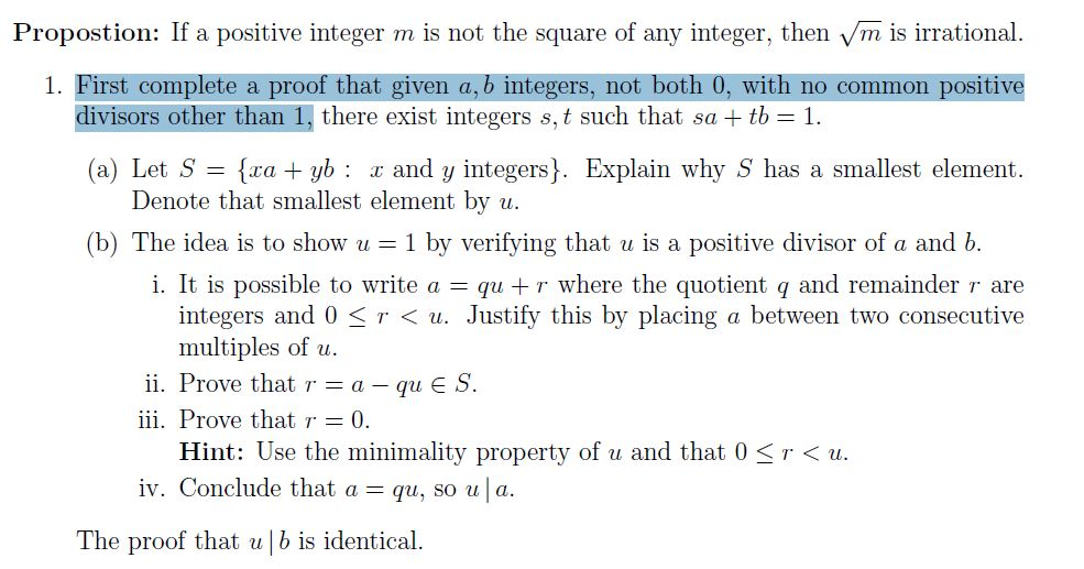 Solved First complete a proof that given a; b integers, not | Chegg.com