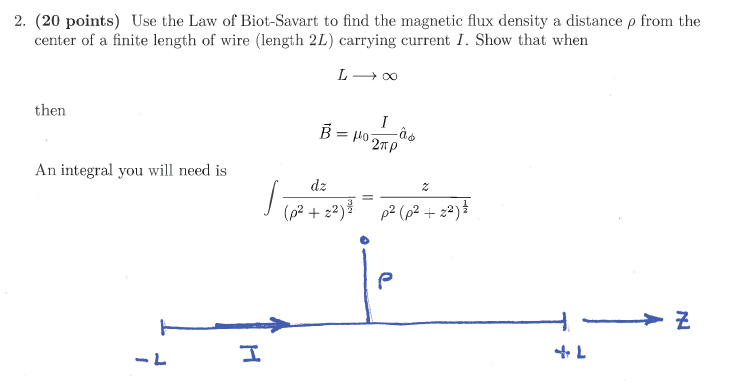 2. (20 points) Use the Law of Biot-Savart to find the | Chegg.com 2. (20 points) Use the Law of Biot-Savart to find the | Chegg.com