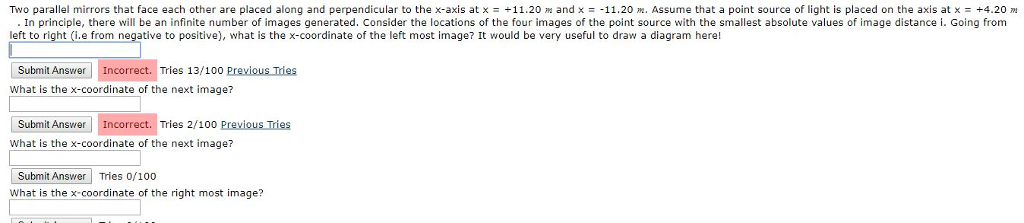 Solved Two parallel mirrors that face each other are placed | Chegg.com