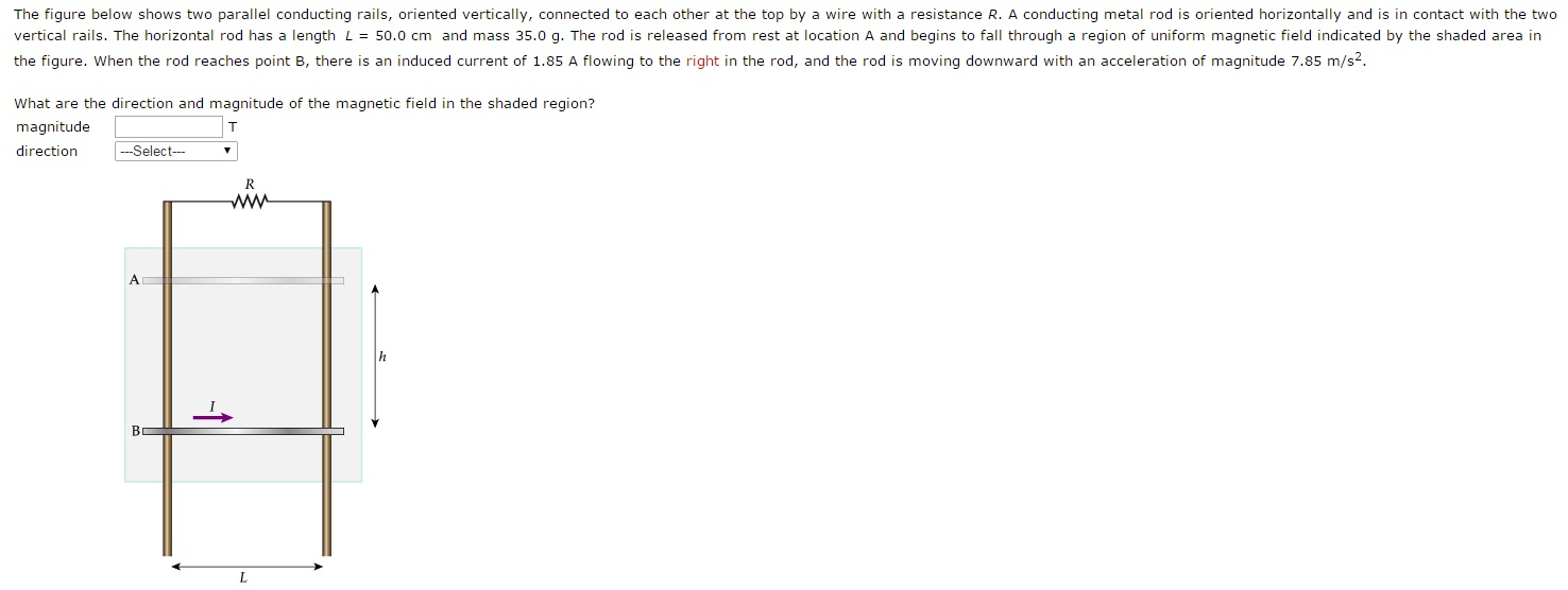 Solved The figure below shows two parallel conducting rails, | Chegg.com