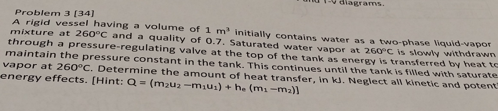 A rigid vessel having a volume of 1 m^3 initially | Chegg.com