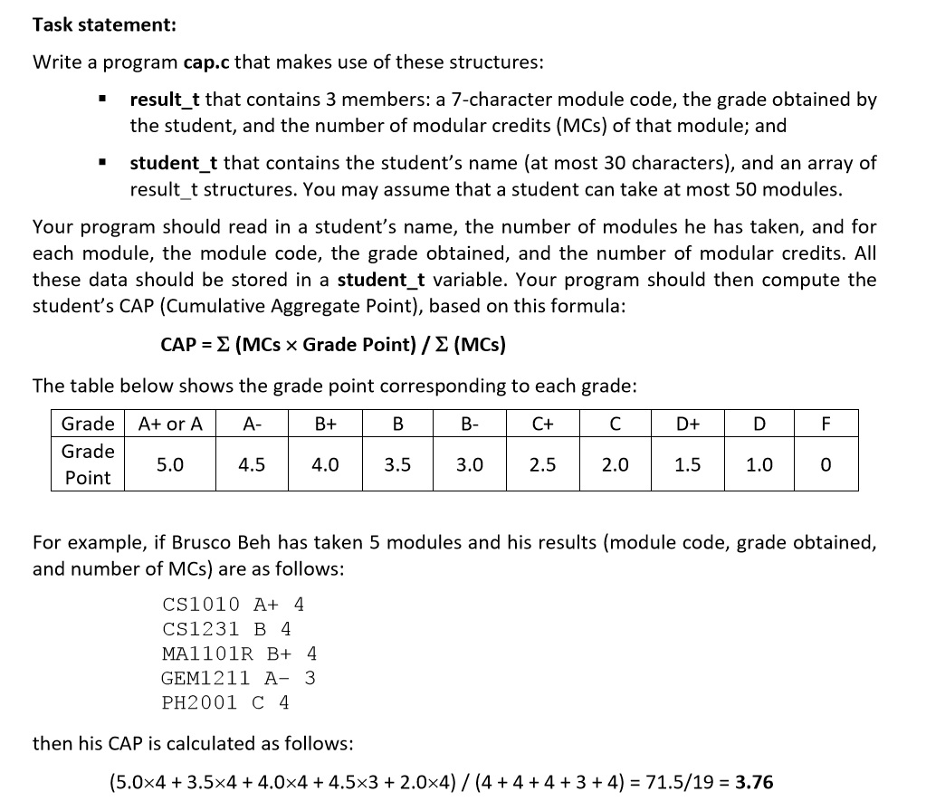 Solved Task statement: Write a program cap.c that makes use | Chegg.com