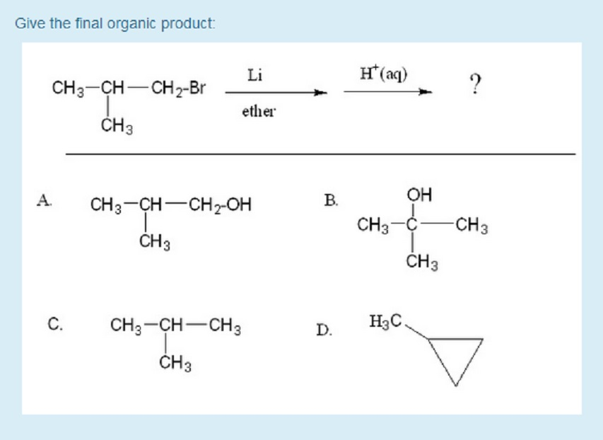 Solved Give the final organic product Li H (aq) | Chegg.com
