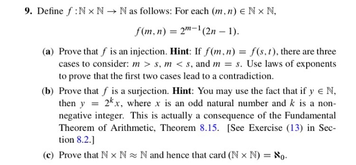 Solved Define f :N Times N rightarrow N as follows: For each | Chegg.com