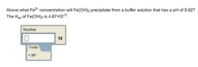 Solved Above what Fe2+ concentration will Fe(OH)2 | Chegg.com
