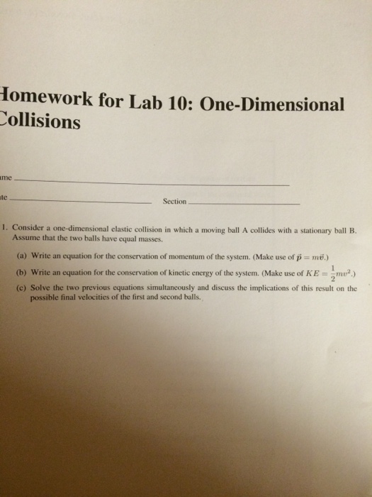Solved: 1. Consider A One-dimensional Analysis Elastic Col... | Chegg.com