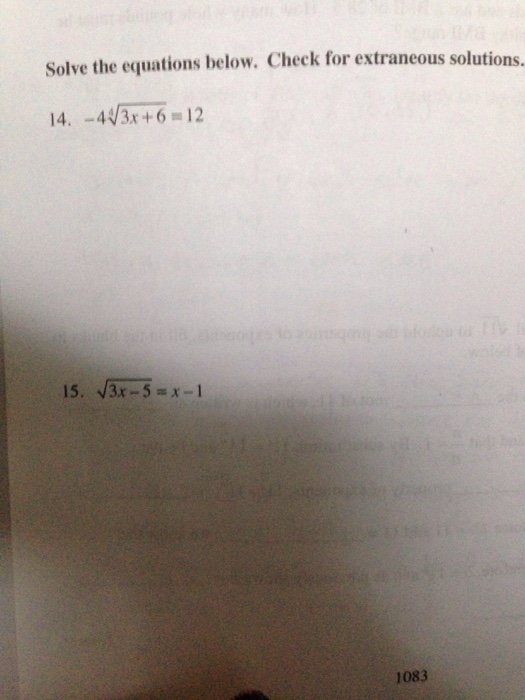 Solved Solve the equation below. Check for extraneous | Chegg.com