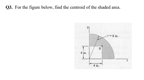 Solved Q3. For the figure below, find the centroid of the | Chegg.com