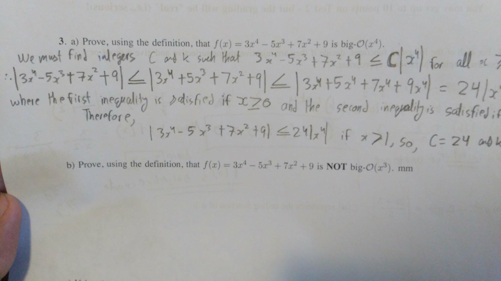 Solved Prove, using the definition, that f(x) = 3x^4 -5x^3 | Chegg.com
